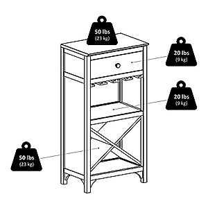 Winsome Ancona X Shelf Modular Wine Cabinet With 1-Drawer, Glass Rack, Dark Espresso (92745)