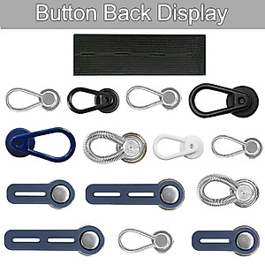 24 Pcs Extender Button Set, Flexible Adjustable Elastic Waist Extender Button, Invisible Collar Neck Extenders, No-Sew Extend Buttons for Women and Men's Pants Jeans Skirts Clothing Supplies