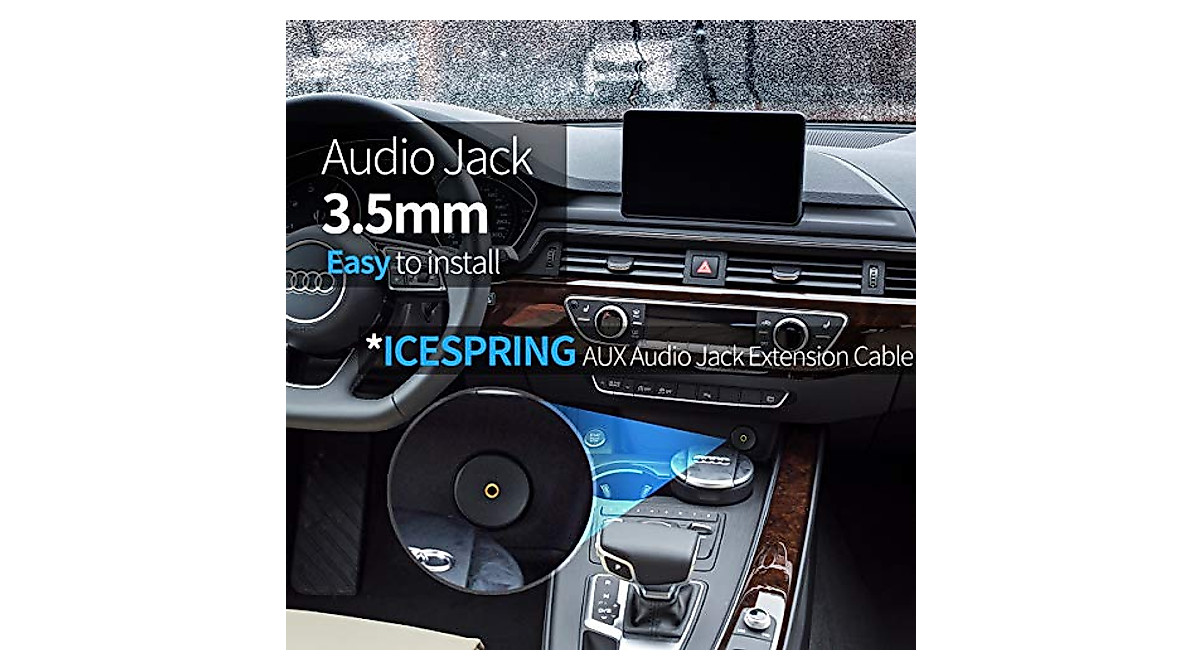 ICESPRING 3.5mm Flush Mount AUX Cable for Car and Marine Audio
