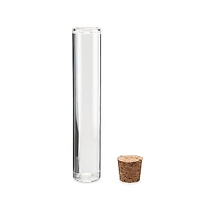 Loud Lock Glass Tubes Cork Top – 100 Count Durable Translucent Clear Glass Storage Tube with Cork Cap – Airtight Smell Proof Container – Lightweight Glass Child Safe Bottles - Glass Test Tube Vials