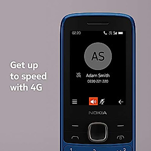 Nokia 225 4G Dual-SIM 64MB Factory Unlocked 4G Cellphone (Blue) - International Version