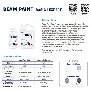 PICSHOW Beam Projector Screen Paint Basic - High Definition, 1200gram, Light Gray