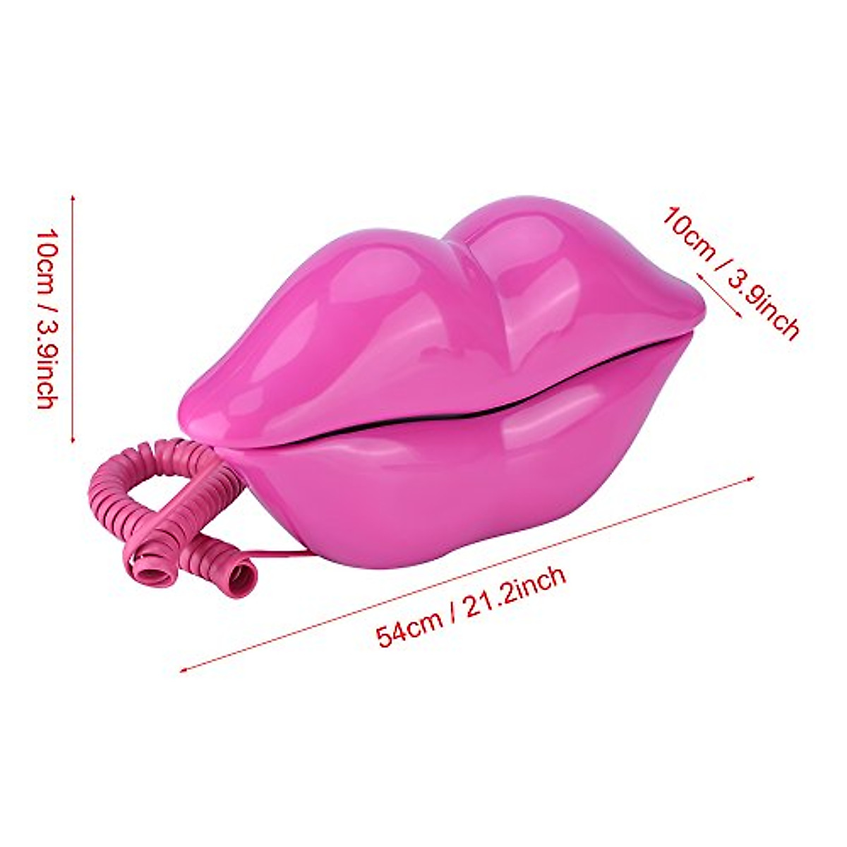 Lips Telephone Novelty Rose Red Mouth Lip Shaped Phone Landline Cute Shining Desk Corded Phone for Home Hotel Office Decoration Kids Girls Gift