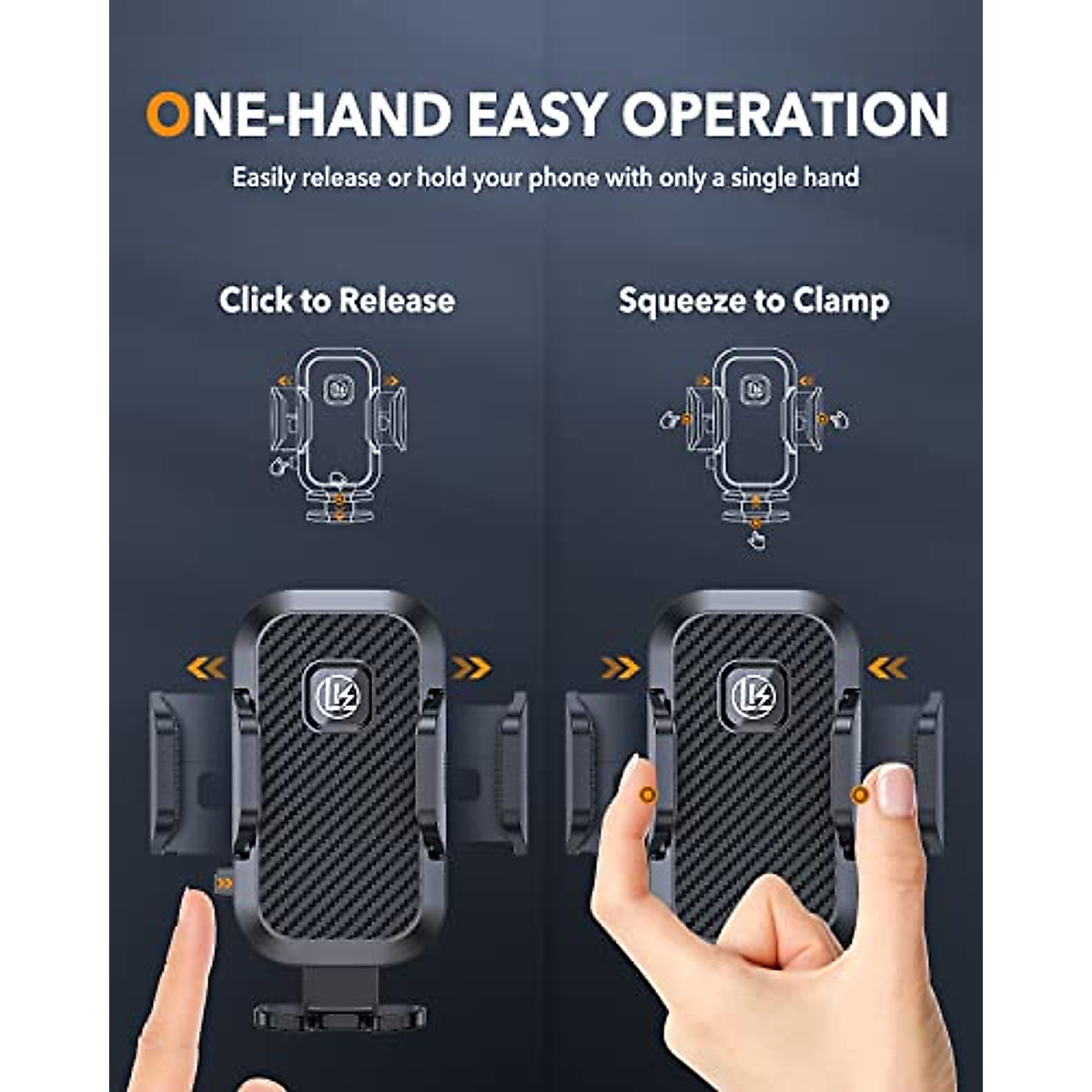 LK Phone Holder for Car,Dashboard Windshield Air Vent Universal 3 in1 Car Phone Holder Mount Compatible for iPhone 14 13 12 11 Pro Max XS X XR 8, Samsung Galaxy S23 S22 S21 S20 All Mobile Smartphone