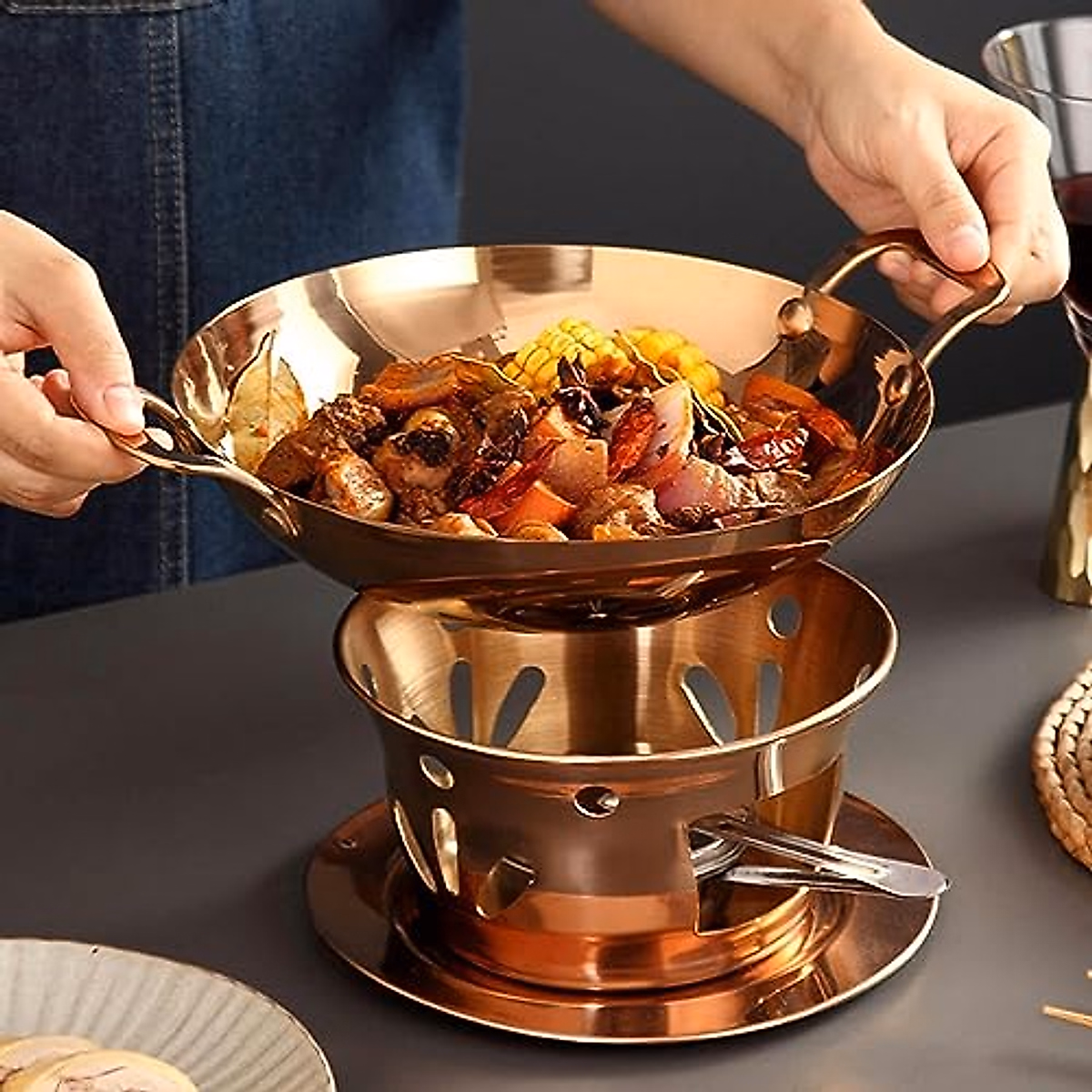 Commercial s and Buffet Set, Stainless Steel Chafing Dish Server Warming Tray with Fuel Holders, for Birthday Party Wedding Celebration Alcohol Pot