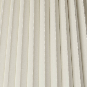 Set of 2 Pleated Empire Lamp Shades Ivory Large 10" Top x 17" Bottom x 14.75" High Spider with Replacement Harp and Finial Fitting - Springcrest