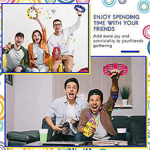 5 Pieces Petal Shaped Tambourine Plastic Percussion Tambourine Music Hand Bells for Musical Rhythm Instrument for Adults School Family Party Supplies, 5 Colors