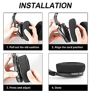 Replacement Ear Pads for Sennheiser HD4.50BT HD4.50BTNC HD4.40BT Headsets Earpads Replacement, Earpads Cushions for Sennheiser HD4.50BT, Soft and Comfortable Sponge, Black Mesh Fabric