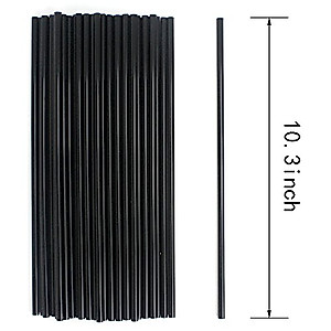 Tomnk 500pcs Black Straws 10.3 Inches Extra Long Plastic Straws Disposable Drinking Straws for Coffee Juice and Cocktail