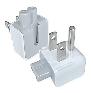 Grounded Duckhead for Apple Mac - No Tingling or Buzzing! - AC Wall Adapter Plug Duck Head 3-pin US Charger for MacBook/iPhone/iPod AC Power Adapter with Ground Prong - Won't Slip from Outlet