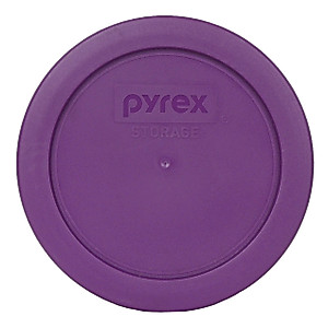 Pyrex (1) 7402-PC Turquoise, (1) 7201-PC Pink, (1) 7200-PC Thistle Purple, & (1) 7202-PC Plum Purple Round Plastic Food Storage Replacement Lids, Made in the USA