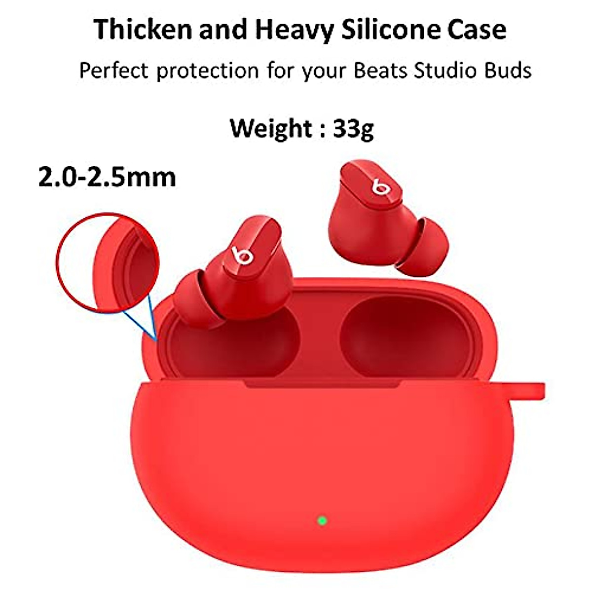 Maidea Case Cover Compatible with New Beats Studio Buds – True Wireless Noise Cancelling Earbuds, Anti-Fall Protective Cover for New Beats Studio Buds (Black)