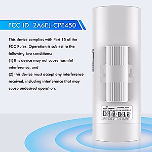 UeeVii CPE450 Wireless Bridge,5.8G 300Mbps Access Point to Point WiFi Bridge Outdoor to Shop Barn Garage Building,Plug and Play,3KM Long Distance,14dBi Antenna,24V PoE Injector,2 RJ45 LAN Port,2PCS
