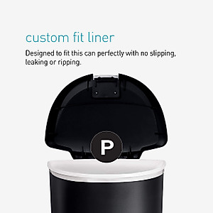 simplehuman 50 Liter / 13 Gallon Semi-Round Kitchen Step Trash Can with Secure Slide Lock, Mocha Plastic