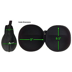 XXL CASEBUDi Hard Headphone Case Compatible with The Largest Audio and Aviation Headsets - Black Ballistic Nylon