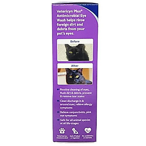 Terramycin eye ointment for cats, dogs & horses 1/8oz with Vetericyn Plus Eye Wash 3oz and OptixCare 50ct Eye Wipes Tear Stain Remover - Eye drops for infection Complete Ophthalmic Master Set