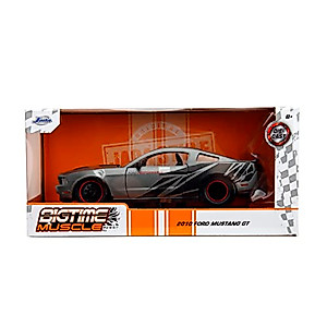 Big Time Muscle 1:24 2010 Ford Mustang GT Die-Cast Car, Toys for Kids and Adults(Charcoal Grey)