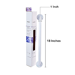 McKesson Grab Bar, Wall Mount, Steel, Bathroom, Shower Aid, White Power Coated, 18 in, 3 Count