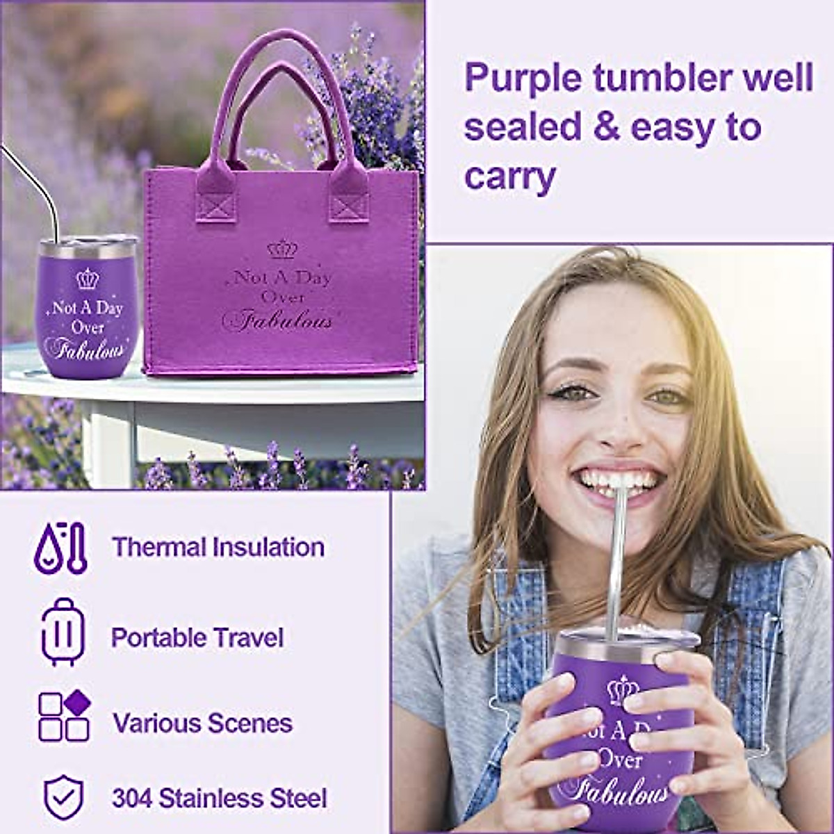 Birthday Gifts for Women, Gift Baskets for Women, Mom Birthday Gifts Anniversary Gift for Her Gifts for Girlfriend Older Daughter Friend Wife Teacher Gifts, Lavender Bath Spa Purple Gift Set for Women