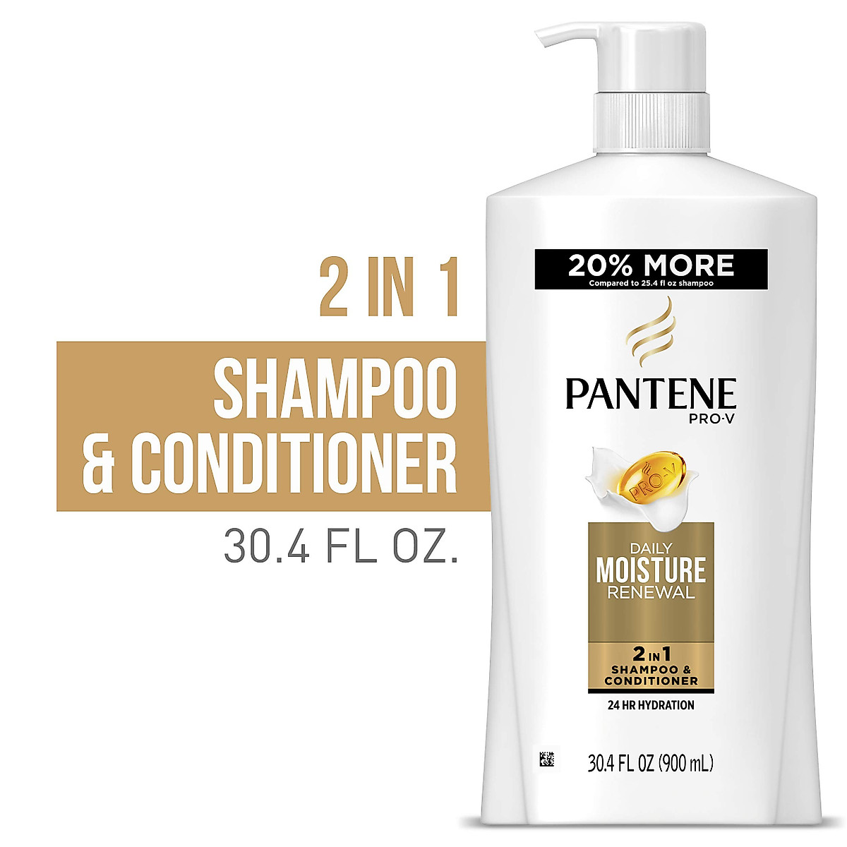 Pantene Pro-V Daily Moisture Renewal 2 in 1 Shampoo & Conditioner, 30.4 fl oz