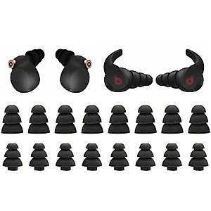 Zotech 20 Pcs Triple Flange Ear Tips Silicone Replacement Ear Buds Tips for WF-1000XM4 / WF-1000XM3 / Beats Fit Pro (Black)