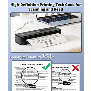 Phomemo Portable Printer,[Upgrade] M832 Inkless Printer,Portable Printers Wireless for Travel,8.5''x 11''Thermal Printer Support Multi Sizes for Home,Office,Car,Compatible with Phone &Laptop