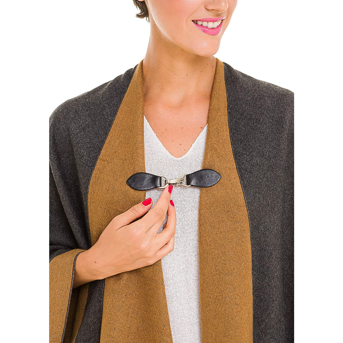 Clip Holder Buckle Clasp Pin for Poncho Cape Cardigan Wrap Shawl Accessories (PHC01-11)