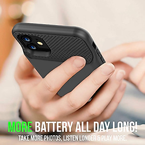 Alpatronix Battery Case for iPhone 11 Pro Max and iPhone Xs Max (6.5 inch), Slim Portable Protective Extended Charger with Wireless Charging Compatible with Lightning Audio - BX11 Pro Max