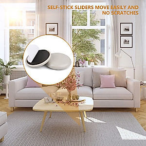 1-1/4" Furniture Sliders for Carpet & Hardwood Floors, 24PCS Furniture Pads for Quickly and Easily Move Any Item and Protect The Floor