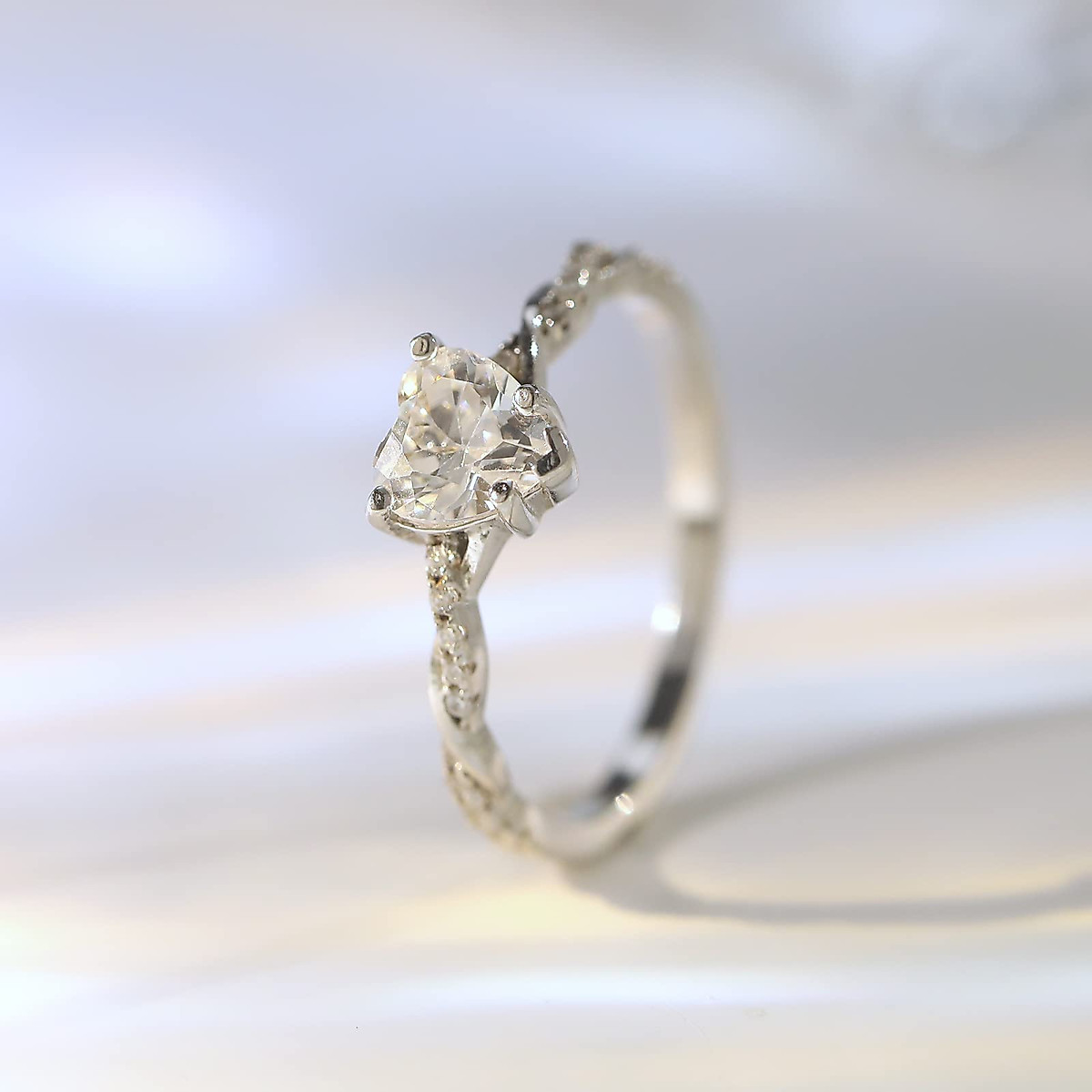 OLIVIASO 1.25ct Heart Rings for Women - 925 Sterling Silver Promise Rings for Women, Engagement Rings for Women, Cubic Zirconia Ring Size 6