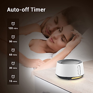 Sundiko White Noise Machine, Sleep Sounds Machine with 14 Soothing Sounds, 5 Sleep Timer and Night Light, Noise Machine for Sleeping Baby Kids Adults White