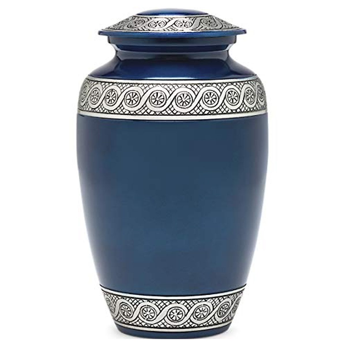 Eternal Harmony Cremation Urn for Human Ashes | Memorial Urn Carefully Handcrafted with Elegant Finishes to Honor and Remember Your Loved One | Adult Urn Large Size with Beautiful Velvet Bag (Blue)