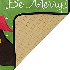 Merry Christmas Green Kitchen Rugs Cartoon Elf's Legs Floor Mats Doormat Non Slip Carpet Door Mat for Entryway Bedroom Living Room Home Decor 39 X 20 Inch