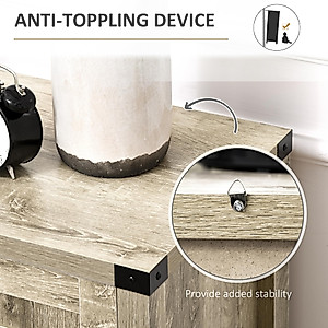 HOMCOM Sideboard Buffet Cabinet with Storage Drawer, Modern Farmhouse Kitchen Cabinet with 2 Barn Doors, Coffee Bar Cabinet, Oak