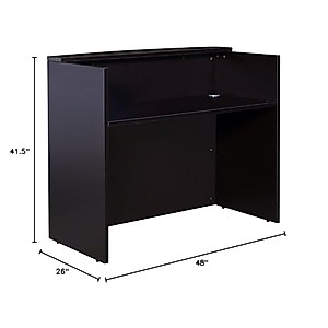Glazed Reception Desk, 48Wx26Dx41.5H Mocha (N168-MOC)