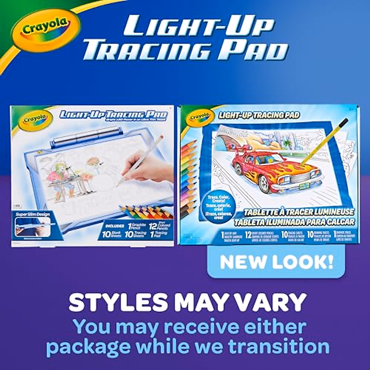 Crayola Light Up Tracing Pad - Blue, Tracing Light Box for Kids, Drawing Pad, Toys for Kids, Gift for Boys & Girls, Ages 6, 7, 8