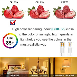 6 Pack 12V Bulb LED G4 , Soft White 2700K , JC Bi-Pin Base Light Bulbs G4 LED 3W, 20W-30W T3 Halogen G4 Bulb Replacement