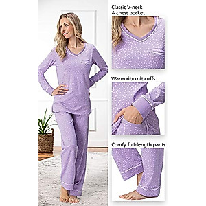PajamaGram Petite Pajamas for Women - Womens Petite Pajamas Set, Lavender, XL 16