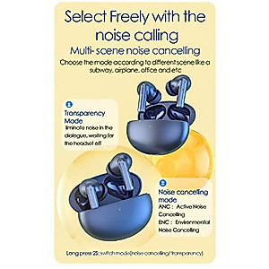 LmtLessDeals Wireless Earbuds Bluetooth Noise Cancelling in-Ear Headphones Waterproof Touch Control Built-in Microphone with Wireless Charging Case… (Silver)