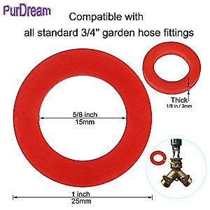 CPWUFIYD Outdoor Garden Hose Silicone Washer Gasket, 40Pcs Red O-Rings Silicone Washer Gasket Combo Pack for 3/4 Inch Garden Hose and Water Faucet