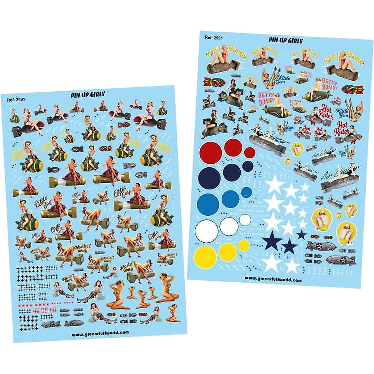 Green Stuff World for Models & Miniatures Waterslide Decals – Pinup Girls 2591