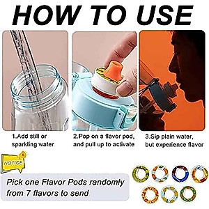 DEVINK Sports Air Water Bottle Starter up Set Drinking Bottles,650ML Fruit Fragrance Water Bottle,with pods 0 Sugar Water Cup,for Gym and Outdoor Gift,Black-with 4 Pods and brush