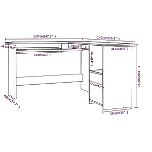 Matalde L Shaped Corner Desk, Computer Desk with Pull Out Keyboard Tray and 2 Open Shelves, Home Office Workstation, Contemporary Writing Desk, Sonoma Oak