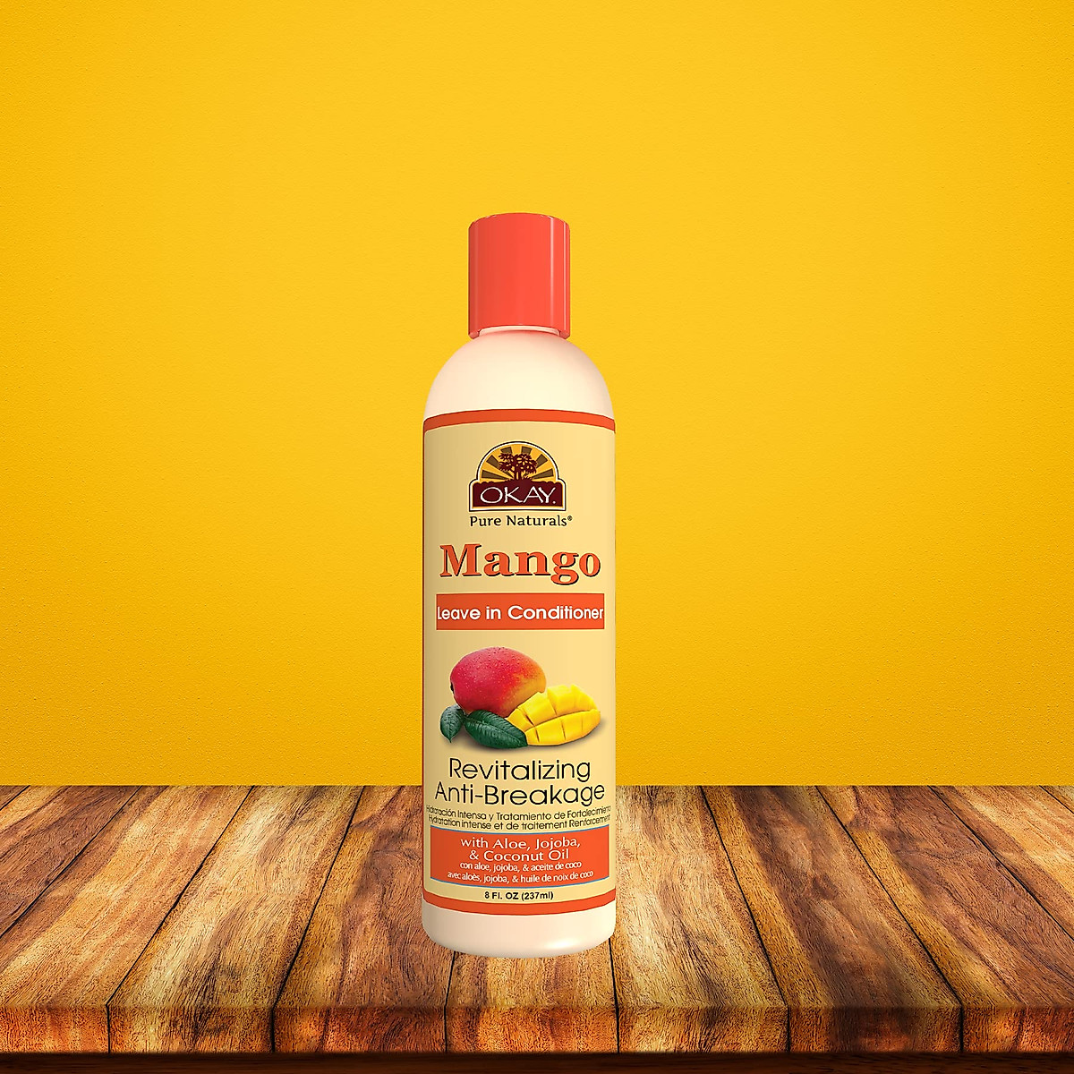 Okay Mango Leave-In Conditioner For All Hair Types & Textures Revitalizing - Anti-Breakage With Aloe, Jojoba & Coconut Oil Sulfate, Silicone & Paraben Free 8 Ounce , 8 Ounce