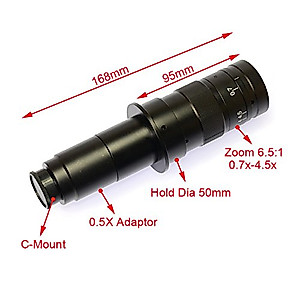 HAYEAR Full Set 14MP Industrial Digital Microscope Camera HDMI USB Outputs+180X C-Mount Lens+8" HD LCD Monitor+60 LED Illumination Light Lamp