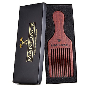 MANEJACK Beard Pick for Men- Wooden Comb Afro Hair Lift Combs
