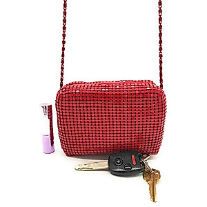 Women's Metal Mesh Evening bag (Red)