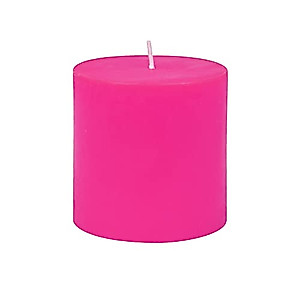 Zest Candle Pillar Candle, 3 by 3-Inch, Hot Pink