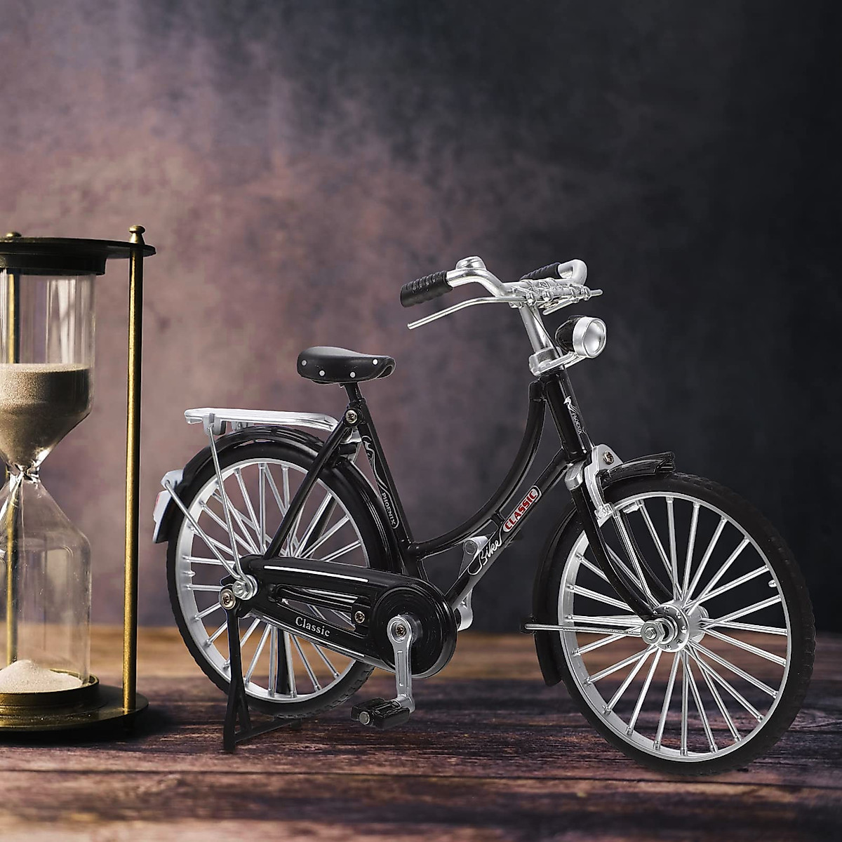 SEWACC Bike Model Alloy Bicycle Ornament Mini Bike Decoration Retro Style Finger Bike Sculpture Miniature Bike for Home Office Decor