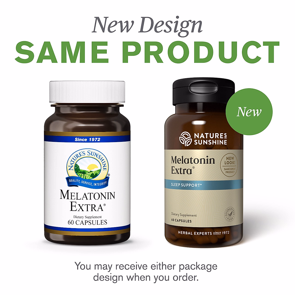 Nature's Sunshine Melatonin Extra 3mg, 60 Capsules | Melatonin Capsules to Encourage Restful Sleep and Help Fight Jet Lag by Promoting the Body's Natural Sleep Rhythm